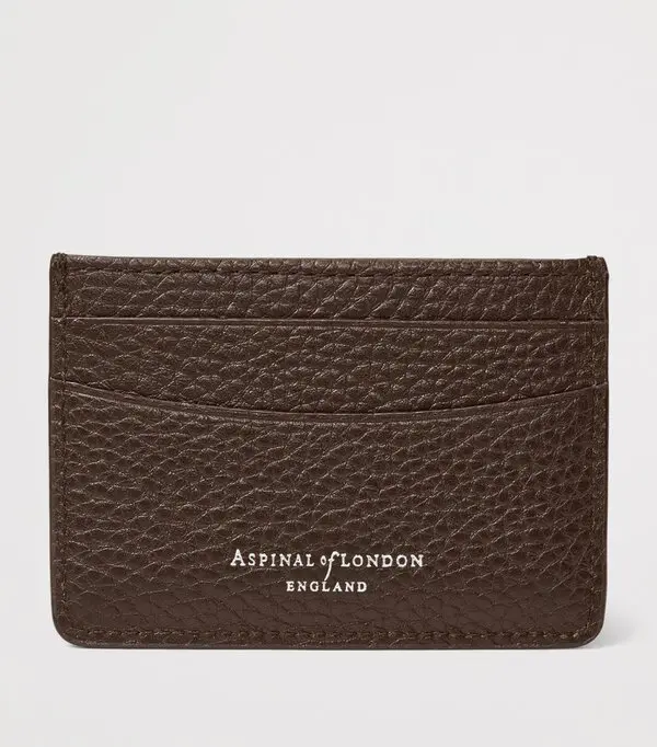 ASPINAL OF LONDON Leather Logo Card Holder - Brown