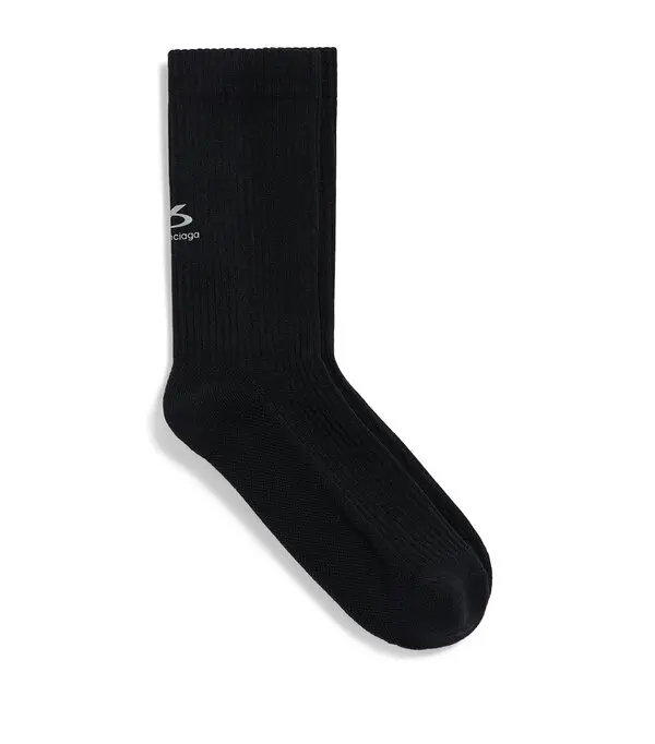 Balenciaga Ribbed Logo Ankle Socks