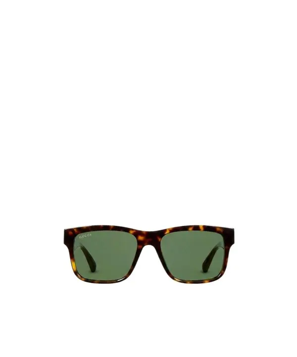 Gucci Rectangular Frame Sunglasses - Bright Brown Hawksbill Pattern