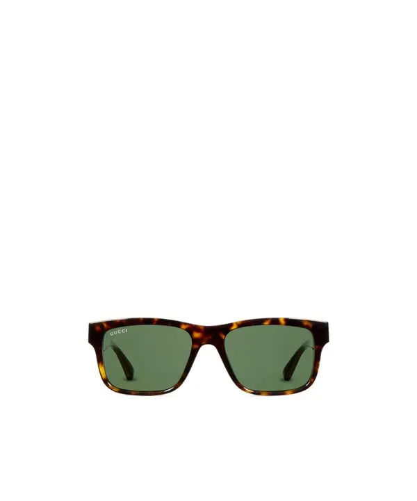 Gucci Rectangular Frame Sunglasses - Bright Brown Tortoiseshell