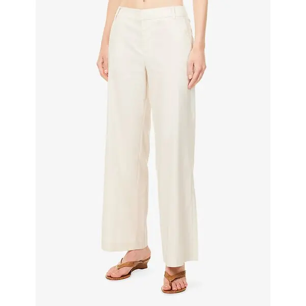 Good American Wide-leg High-rise Linen-blend Trousers