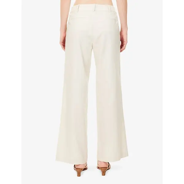 Good American Wide-leg High-rise Linen-blend Trousers