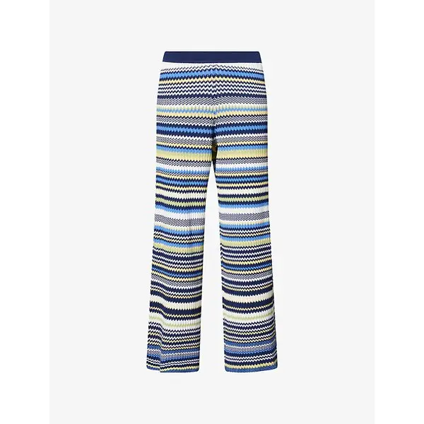 Simkhai Farrah Graphic-pattern Woven Trousers - Midnight Multi