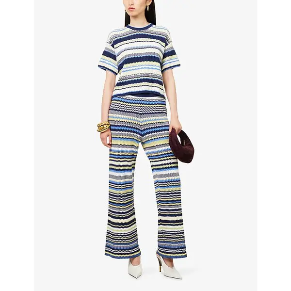 Simkhai Farrah Graphic-pattern Woven Trousers