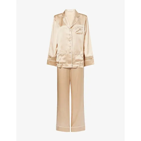 Olivia Von Halle Coco Silk Pyjama Set - Caramel