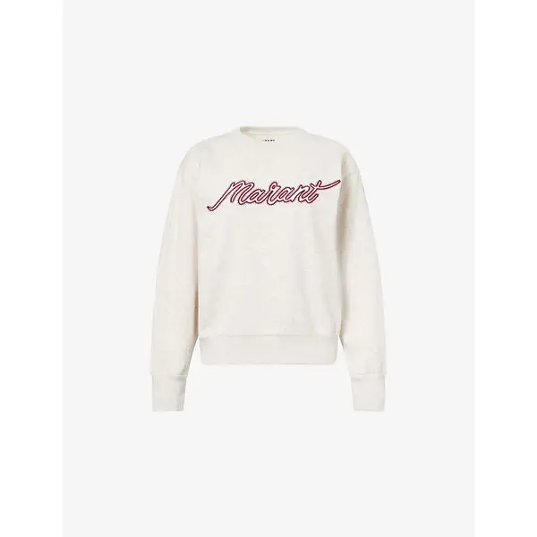 Isabel Marant Étoile Embroidered Logo Cotton Blend Sweatshirt - Ecru