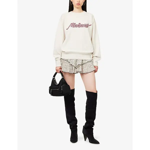 Isabel Marant Étoile Embroidered Logo Cotton Blend Sweatshirt