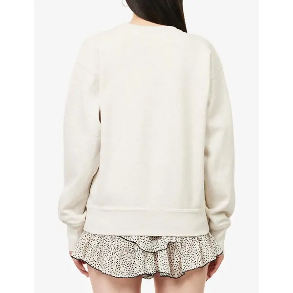Isabel Marant Étoile Embroidered Logo Cotton Blend Sweatshirt