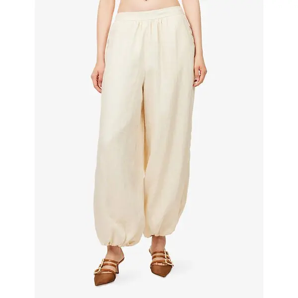 Simkhai Selah Lace Balloon Linen-blend Trousers