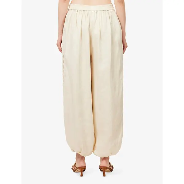 Simkhai Selah Lace Balloon Linen-blend Trousers