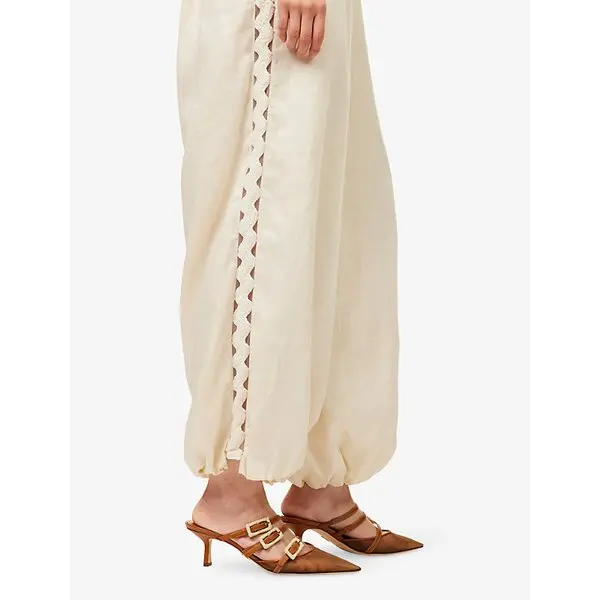 Simkhai Selah Lace Balloon Linen-blend Trousers