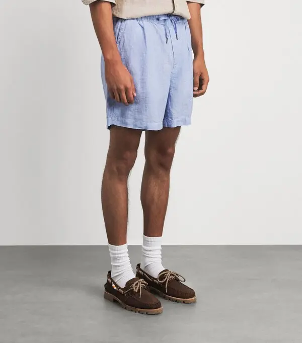 Polo Ralph Lauren Wimbledon Linen Drawstring Shorts - Blue