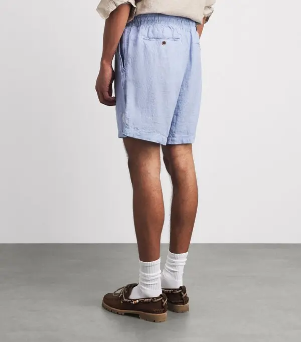 Polo Ralph Lauren Wimbledon Linen Drawstring Shorts - Blue