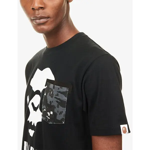 A BATHING APE Pixel Camo-pocket Cotton-jersey T-shirt