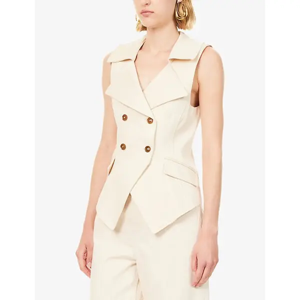 Oddmuse Double-breasted Asymmetric Woven Vest