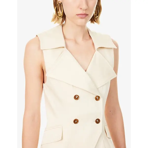 Oddmuse Double-breasted Asymmetric Woven Vest
