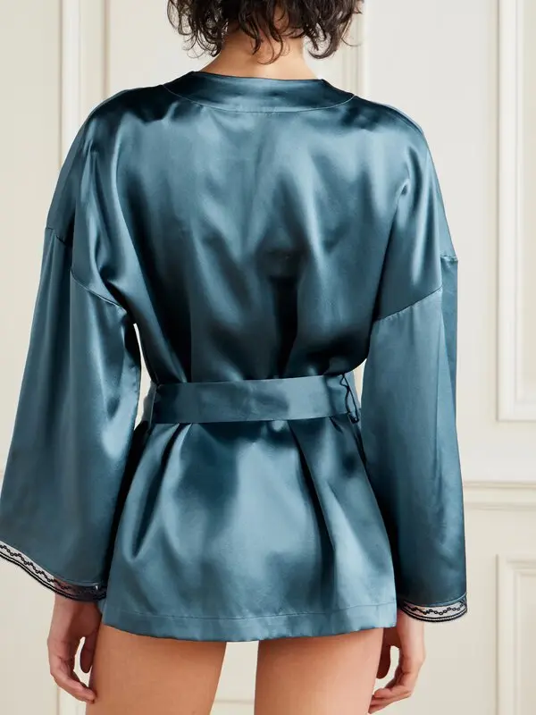 ERES Ondine Lace-trimmed Silk Robe