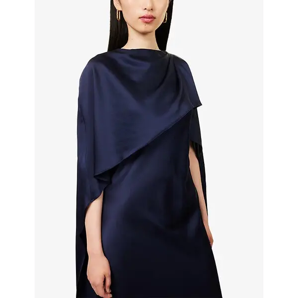 Simkhai Izel Cape Satin Maxi Dress