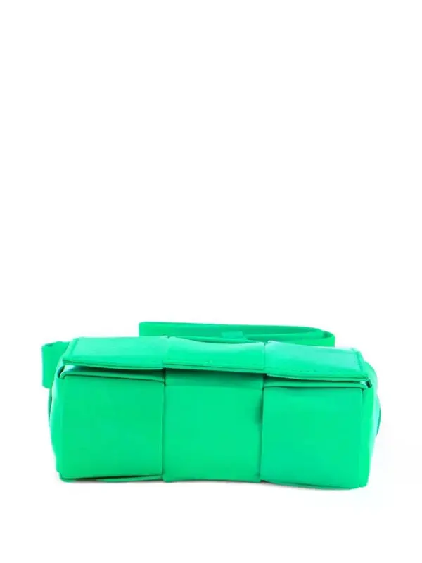 Bottega Veneta Cassette Maxi Intrecciato Leather Candy Crossbody Bag - Green