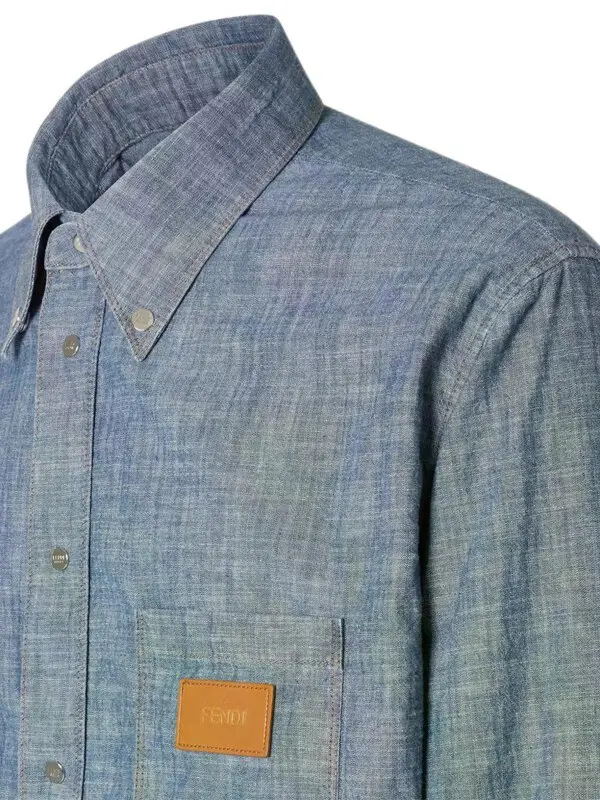 Fendi Logo-patch Button-down Shirt