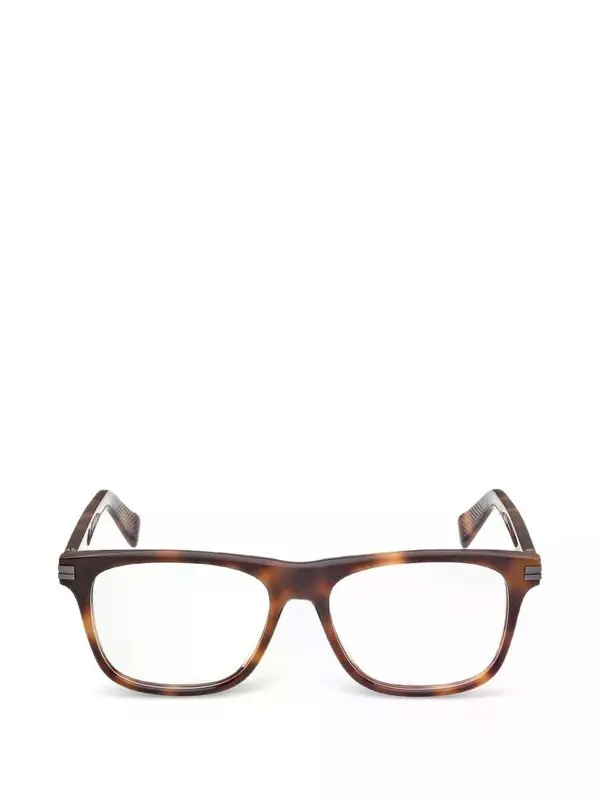 Zegna Square Frame Glasses - Brown