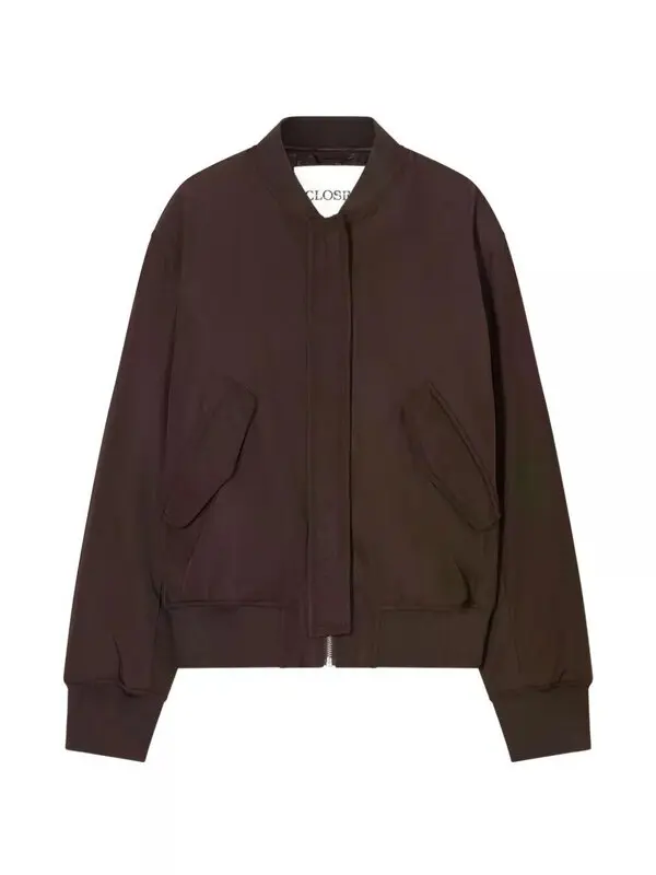 Closed Logo Patch Bomber Jacket - Brown