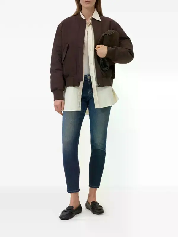 Closed Logo Patch Bomber Jacket - Brown