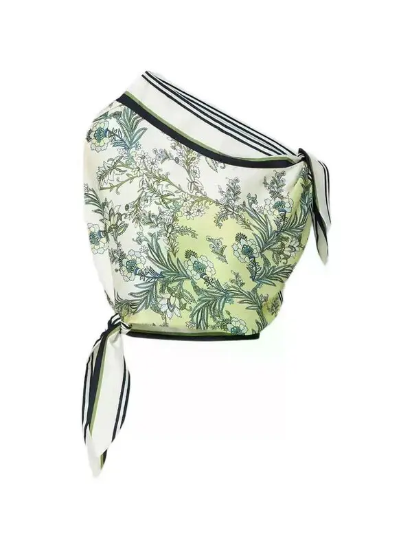 Veronica Beard Floral Print One-shoulder Top