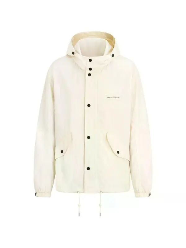 Armani Exchange Crinkled Logo Patch Parka