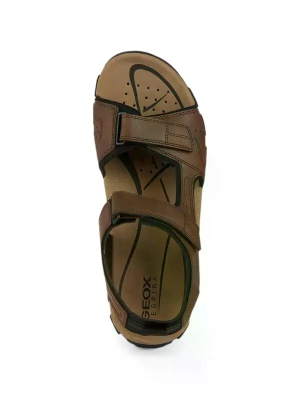 Geox Strada Perforated Touch-strap Sandals - Brown