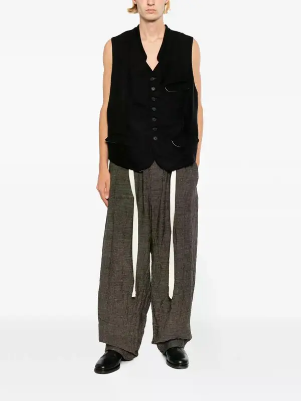 KLASICA Linen Drawstring Waist Trousers