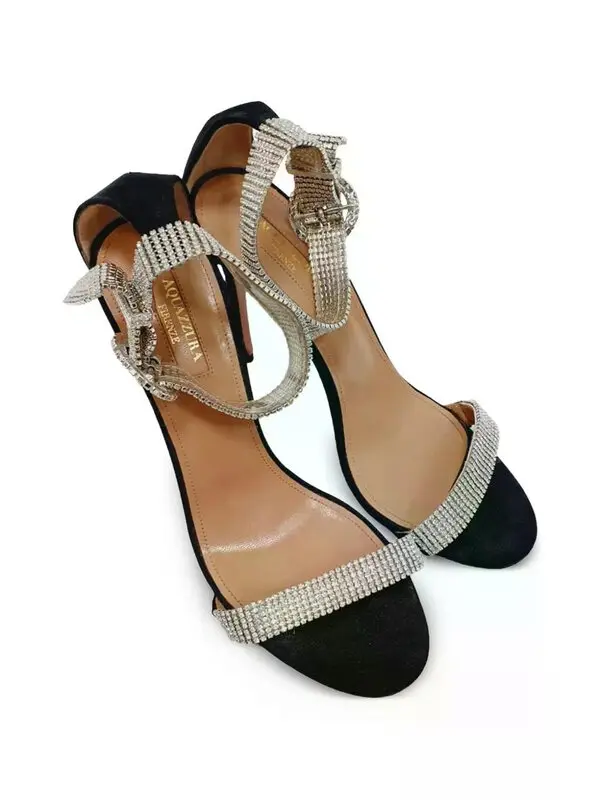 AQUAZZURA Crystal-embellished Suede Sandals