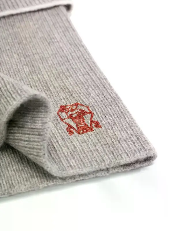 Brunello Cucinelli Ribbed-knit Embroidered Snood