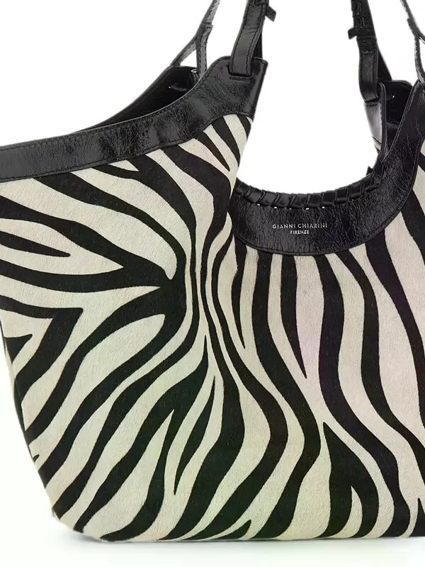 GIANNI CHIARINI Large Dua Zebra-print Tote Bag - Neutrals