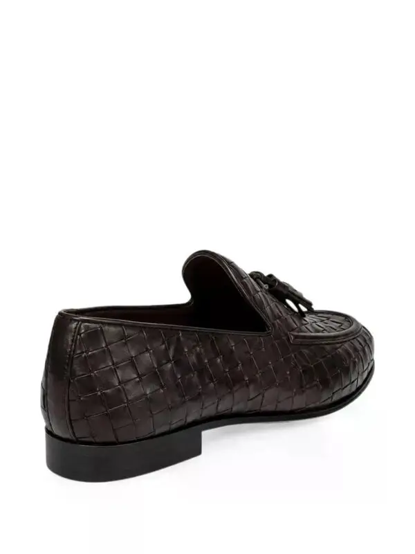 FRANZESE COLLECTION Woven Leather Tassel Loafers