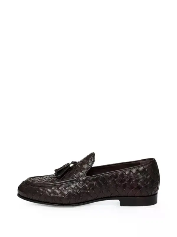FRANZESE COLLECTION Woven Leather Tassel Loafers