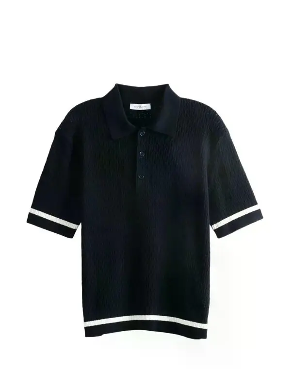 Givenchy Stripe-trim Textured Polo Shirt