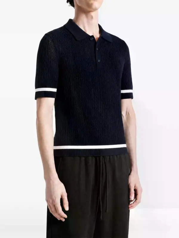 Givenchy Stripe-trim Textured Polo Shirt