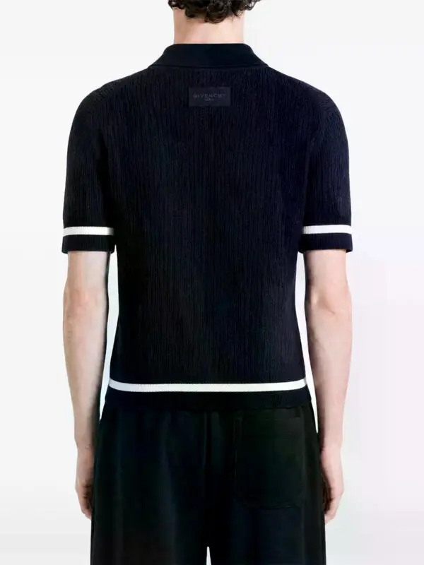 Givenchy Stripe-trim Textured Polo Shirt