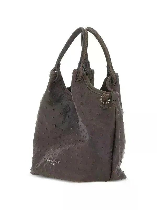 GIANNI CHIARINI Ostrich-effect Leather Tote Bag