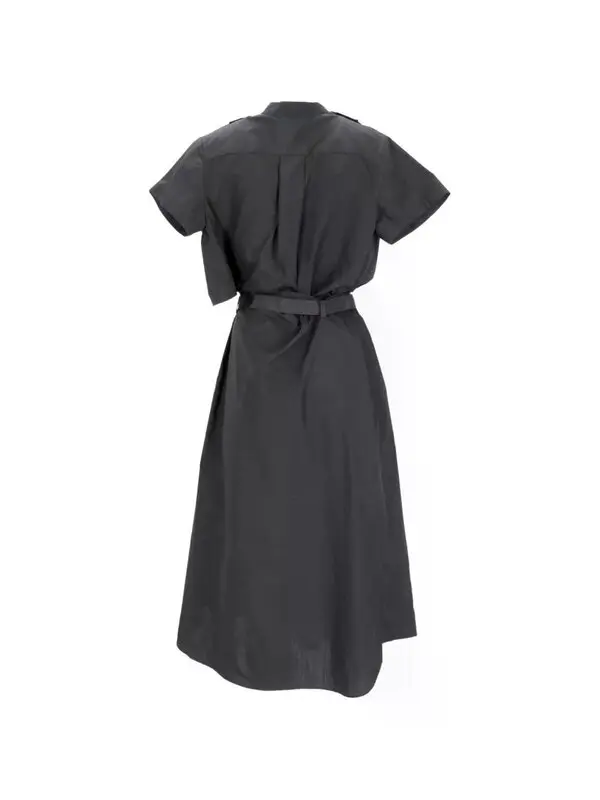 Sacai Midi Belted Cut-out Shirt Dress