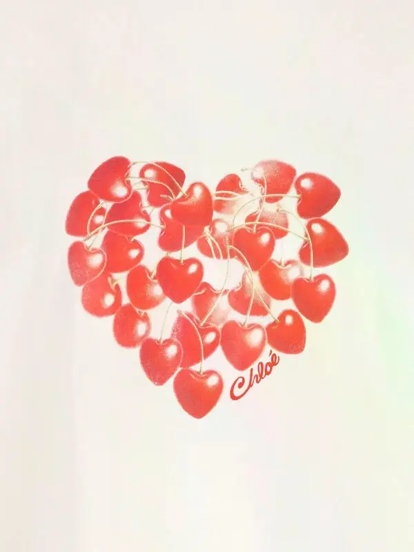 Chloé Cherry & Heart Print T-shirt - Neutrals