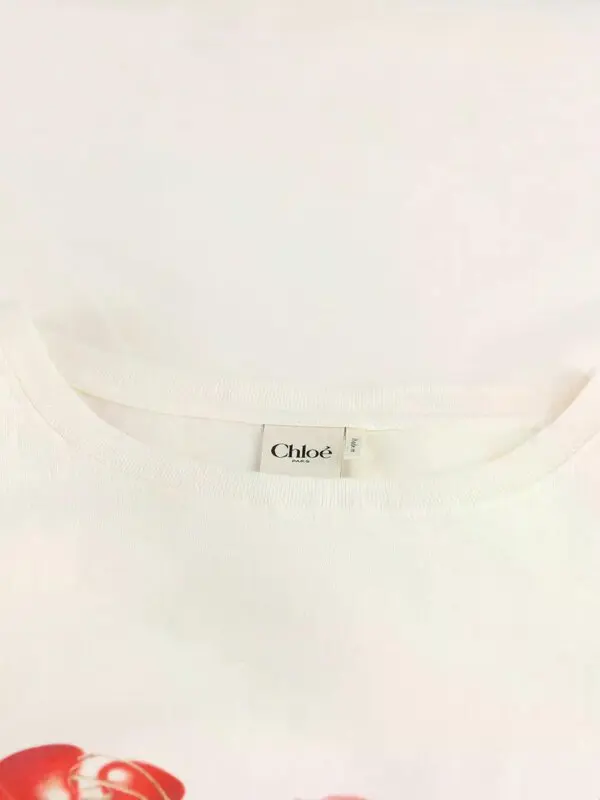 Chloé Cherry & Heart Print T-shirt - Neutrals