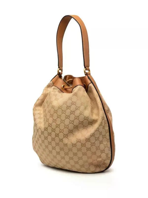 Gucci Gg Canvas Web Rania Drawstring Hobo Bag
