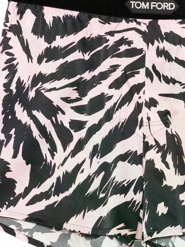 TOM FORD Tiger-print Logo-patch Boxers - Pink