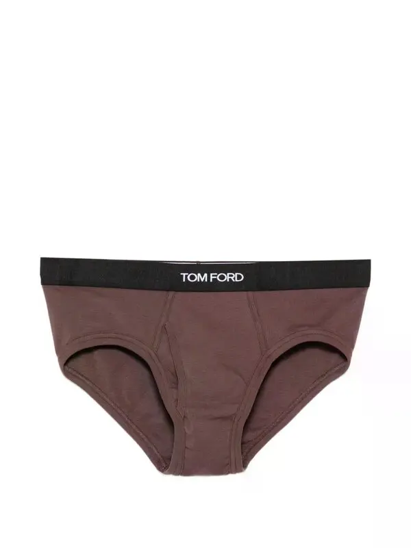 TOM FORD Logo-waistband Briefs - Brown