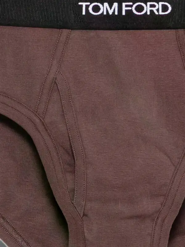 TOM FORD Logo-waistband Briefs - Brown