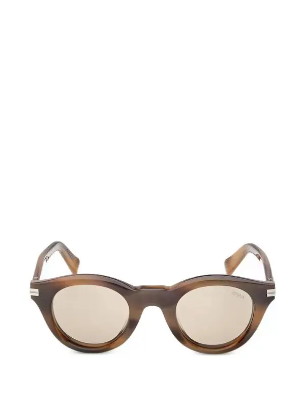 Zegna Round-frame Sunglasses - Brown