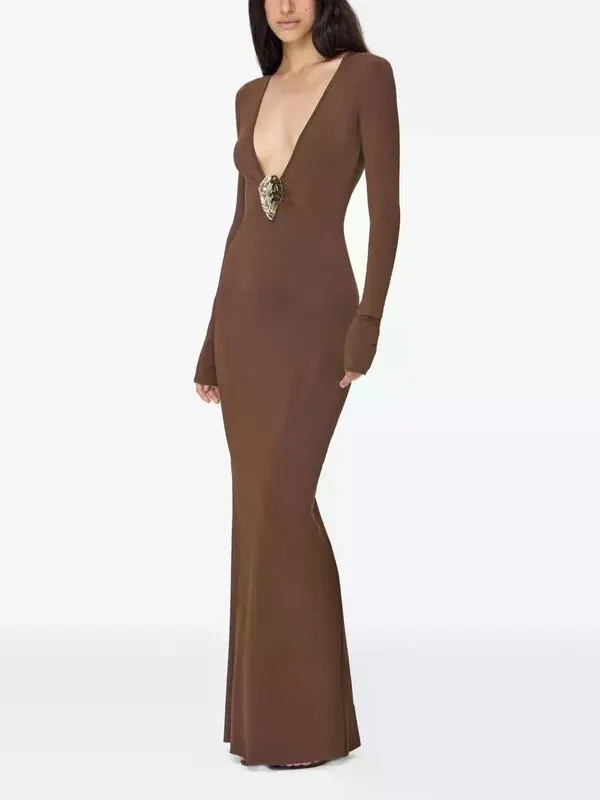 KOROBEYNIKOV Gold-tone Hardware Maxi Dress