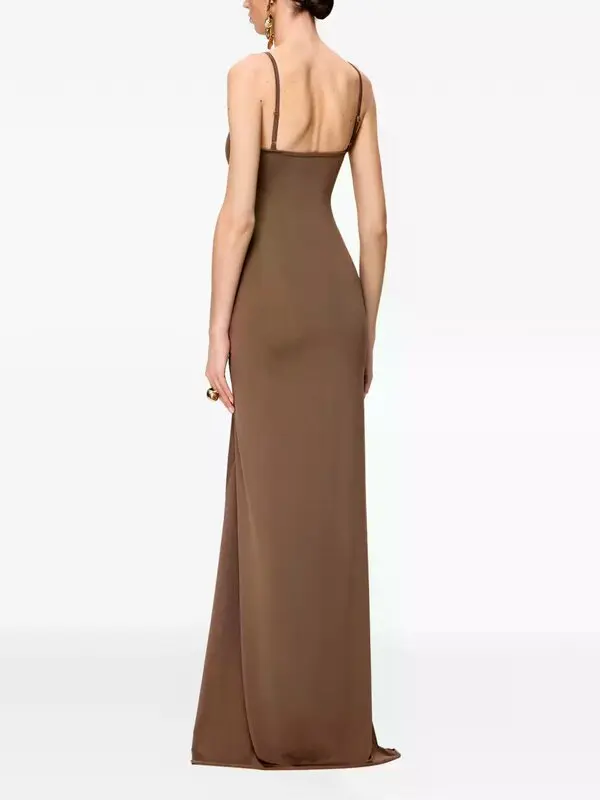 KOROBEYNIKOV Ruched Oyster-embellished Maxi Dress